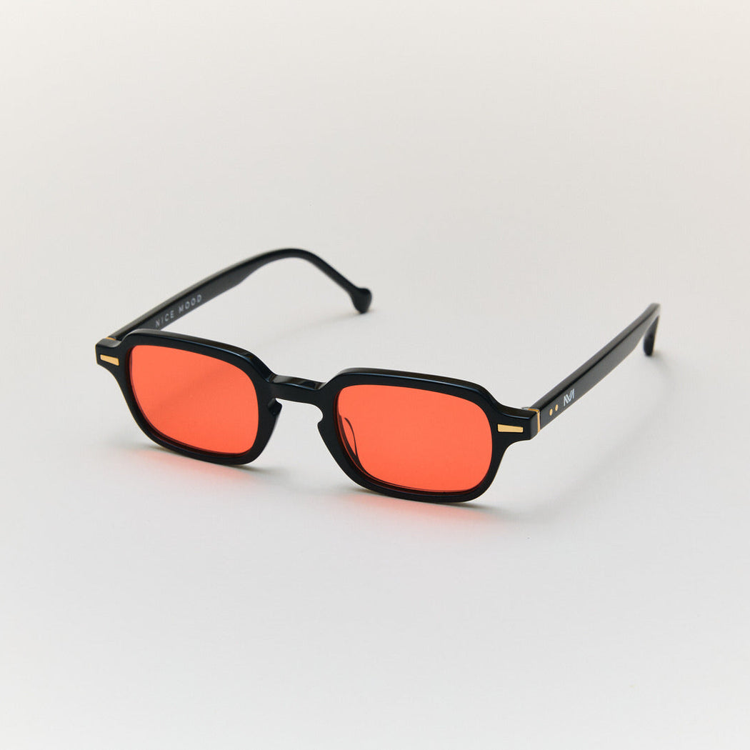 MIDNIGHT OAK RED LENS GLASSES – Nice Mood